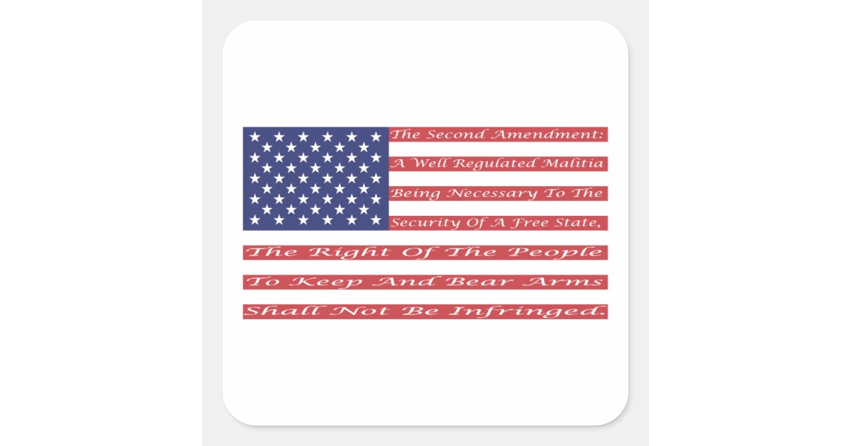 2nd Amendment Flag Square Sticker | Zazzle
