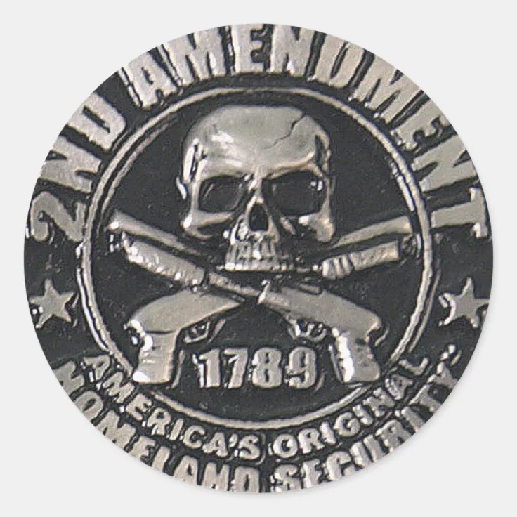 2nd Amendment Medal Classic Round Sticker | Zazzle