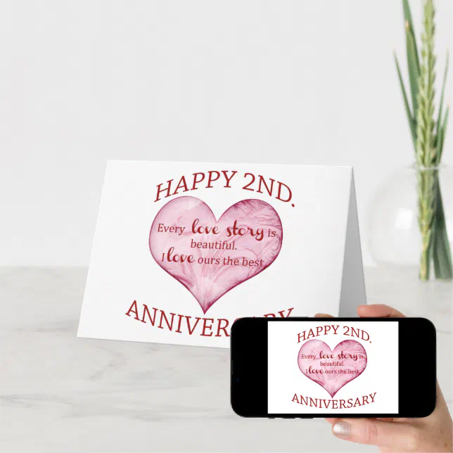 2nd. Anniversary Card | Zazzle