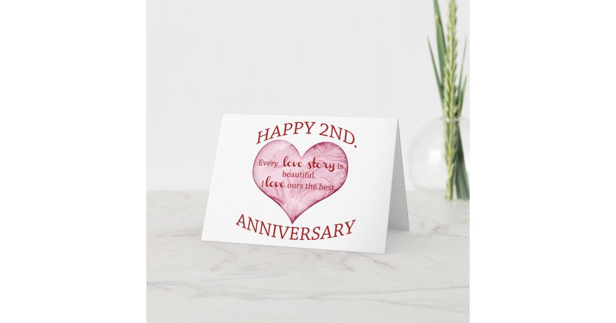 2nd. Anniversary Card | Zazzle