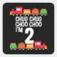 2nd Birthday Chug Chug Choo Choo I'm 2 Train Party Square Sticker | Zazzle