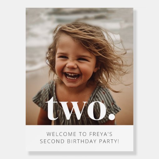 2nd Birthday Photo Welcome Sign | Zazzle