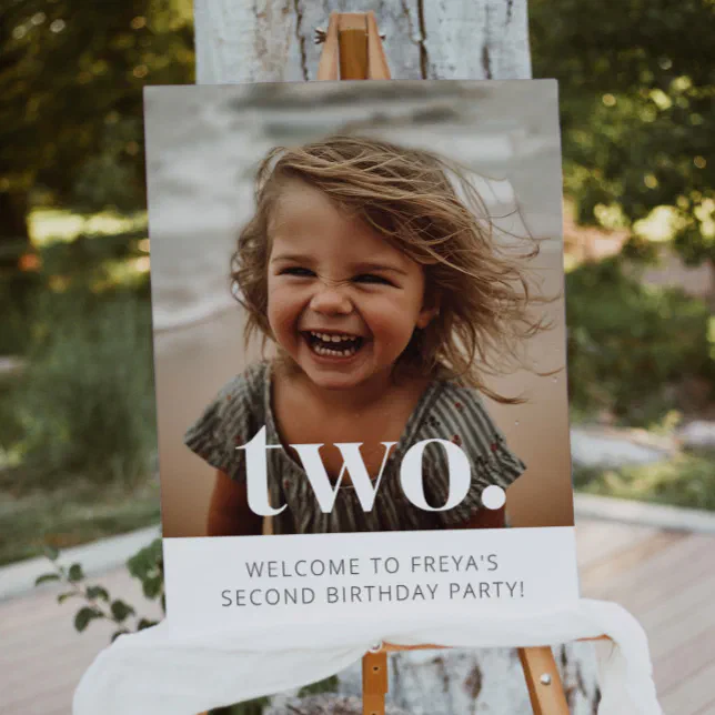 2nd Birthday Photo Welcome Sign | Zazzle