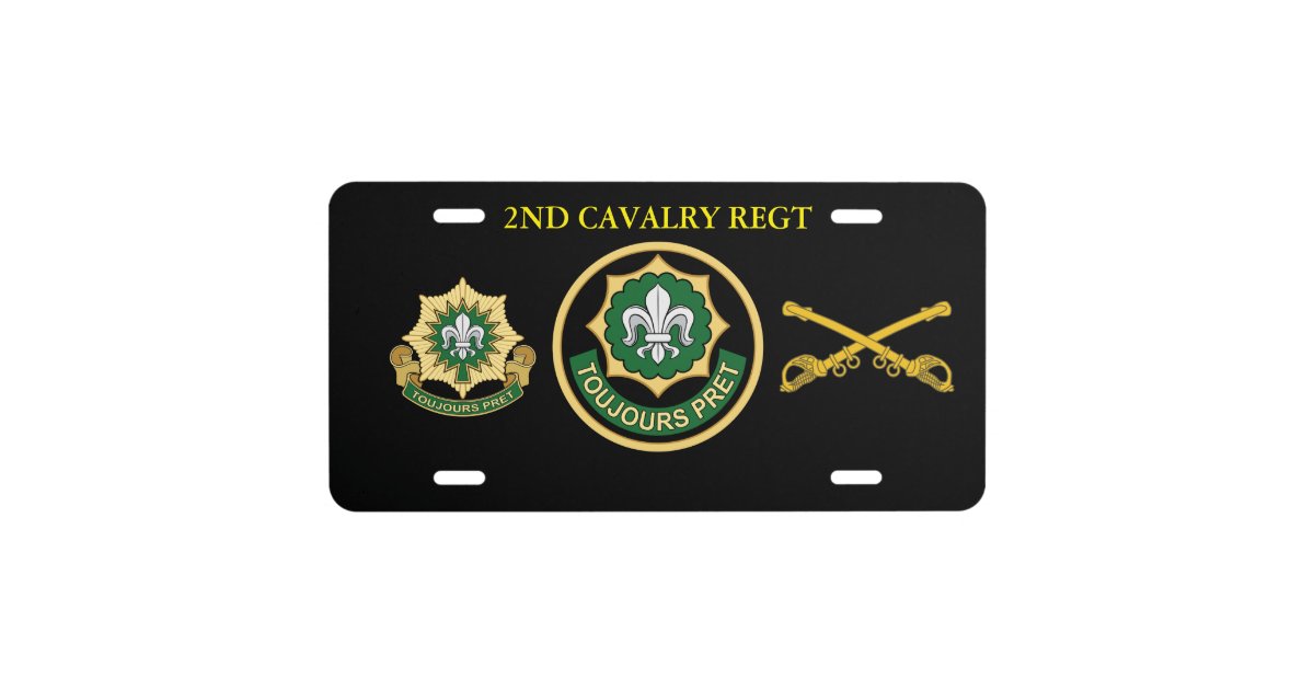 2ND CAVALRY LICENSE PLATE | Zazzle