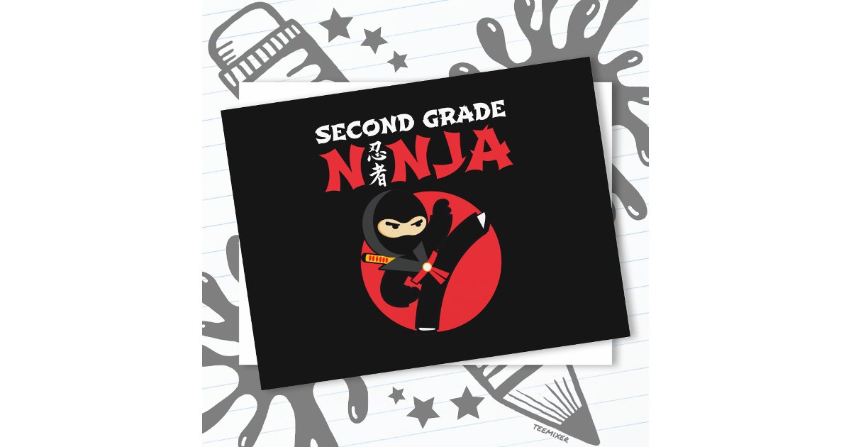 2nd Grade Ninja Kick First Day Back To School Postcard | Zazzle