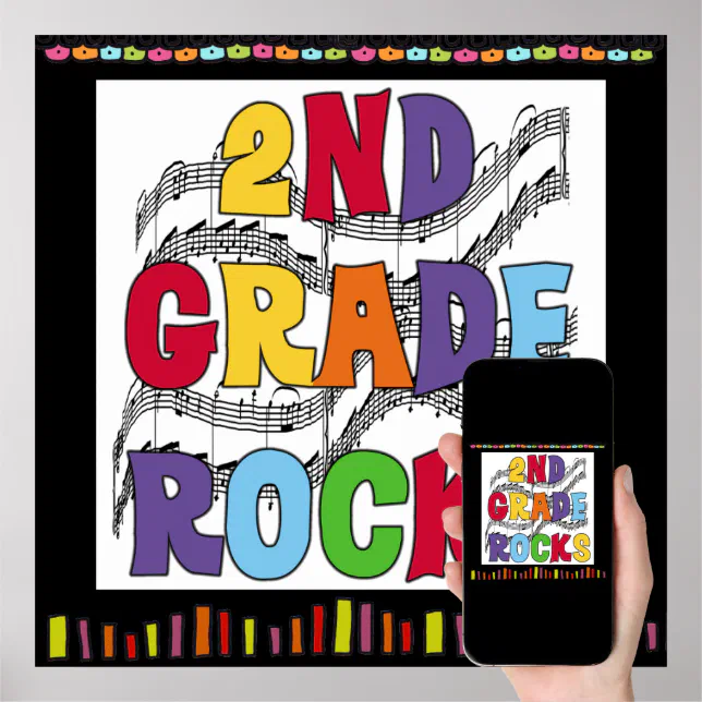 2nd Grade Rocks Classroom Poster | Zazzle