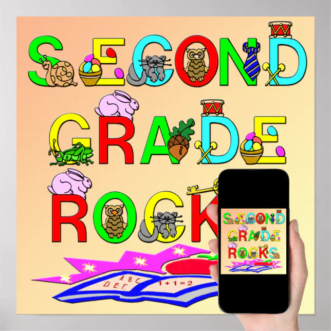 2nd Grade Rocks Poster | Zazzle
