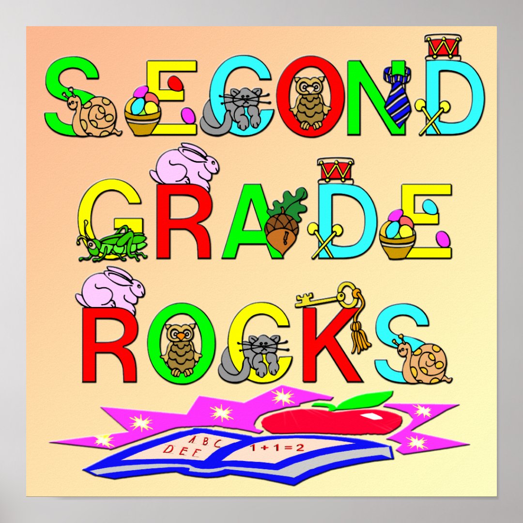 2nd Grade Rocks Poster | Zazzle