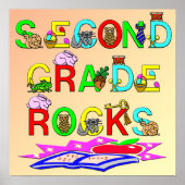 2nd Grade Rocks Poster | Zazzle
