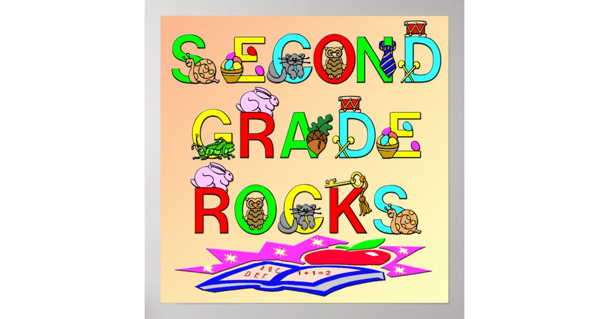 2nd Grade Rocks Poster | Zazzle