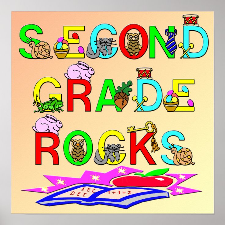 2nd Grade Rocks Poster | Zazzle