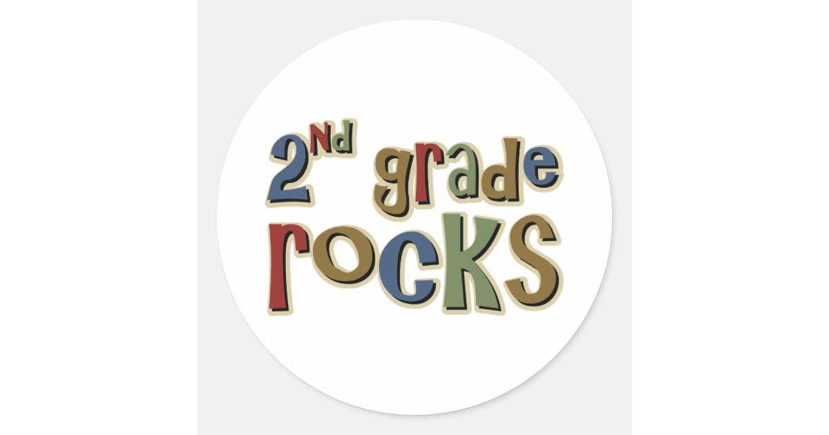 2nd Grade Rocks Second Classic Round Sticker | Zazzle