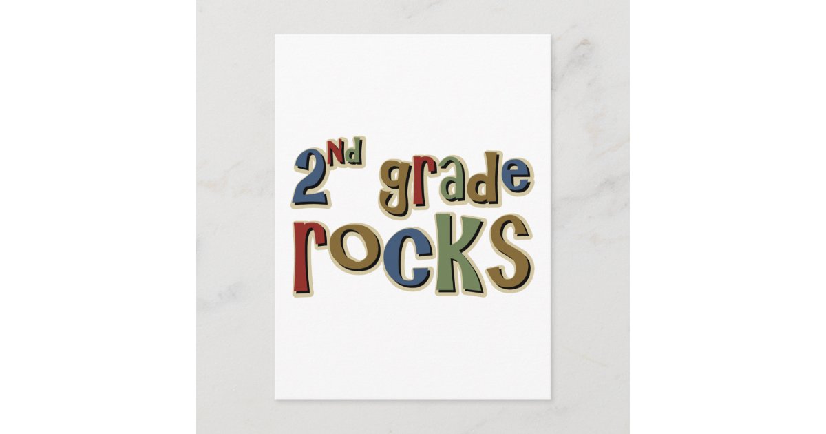 2nd Grade Rocks Second Postcard | Zazzle