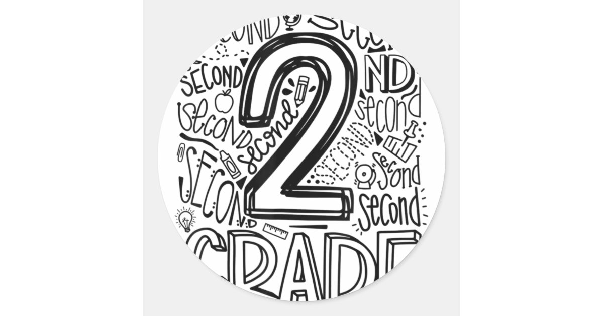 2nd Grade Typography Team Second Grade Back To Sch Classic Round ...