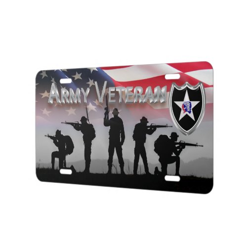 2nd Infantry Division Army Veteran License Plate | Zazzle