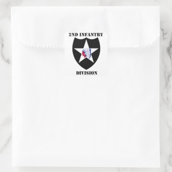 2nd Infantry Division With Text Square Sticker | Zazzle