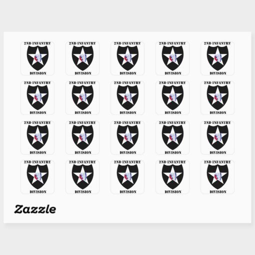 2nd Infantry Division With Text Square Sticker | Zazzle