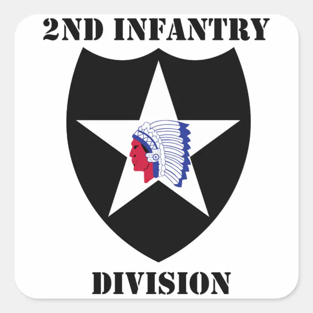 2nd Infantry Division With Text Square Sticker | Zazzle