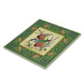 2nd of Pair Minton Jade Asian Aesthetic Bird Repro Ceramic Tile | Zazzle