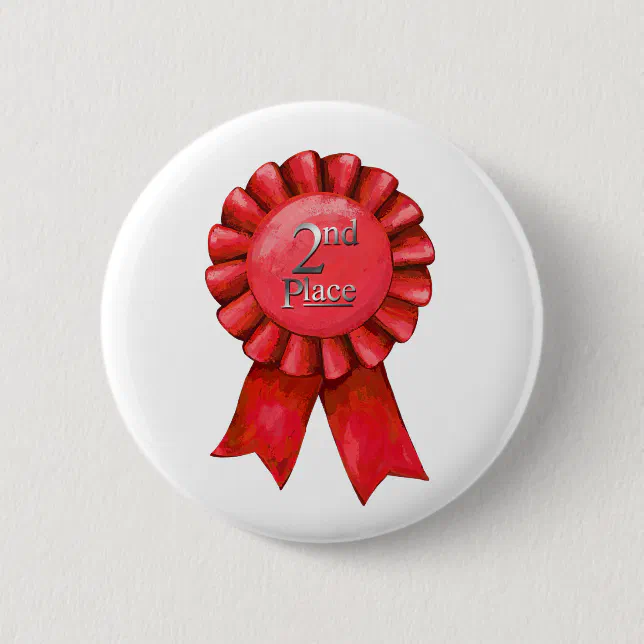 2nd Place Ribbon Winner Badge Pinback Button | Zazzle
