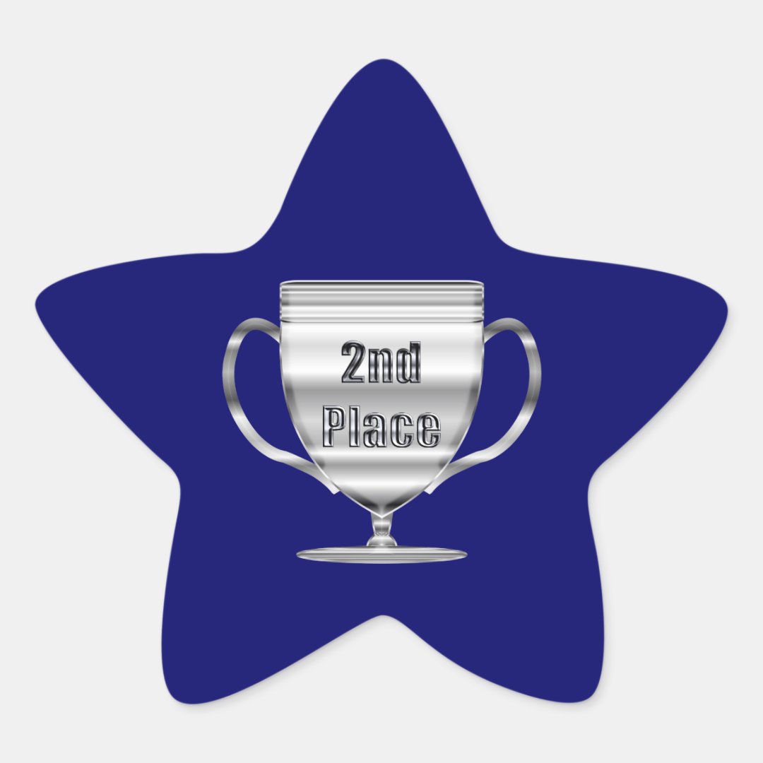 2nd Place Trophy Star Sticker | Zazzle