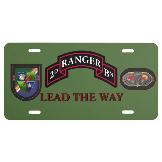 2ND RANGER BATTALION LICENSE PLATE | Zazzle