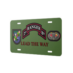 2ND RANGER BATTALION LICENSE PLATE | Zazzle