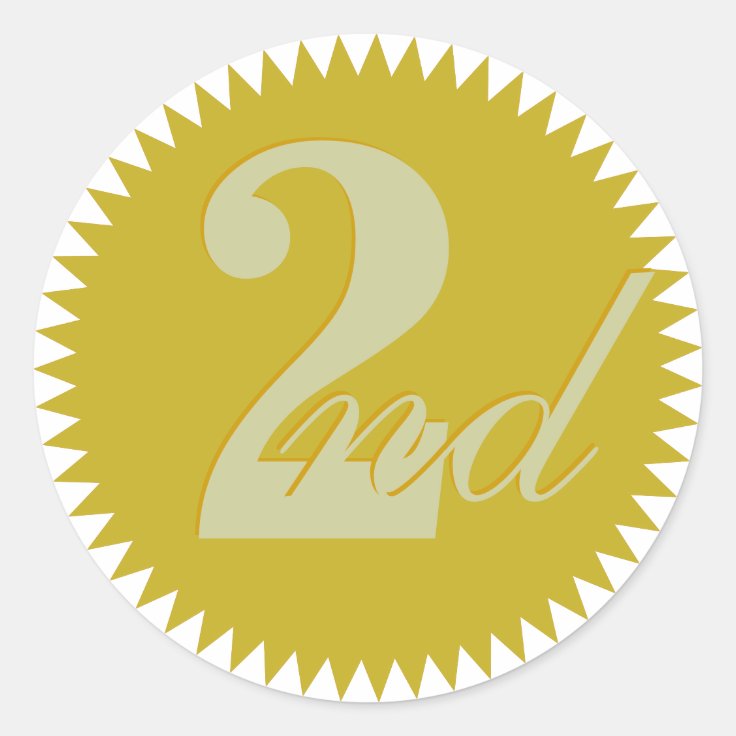 2nd Second Prize Golden Seal Stickers | Zazzle