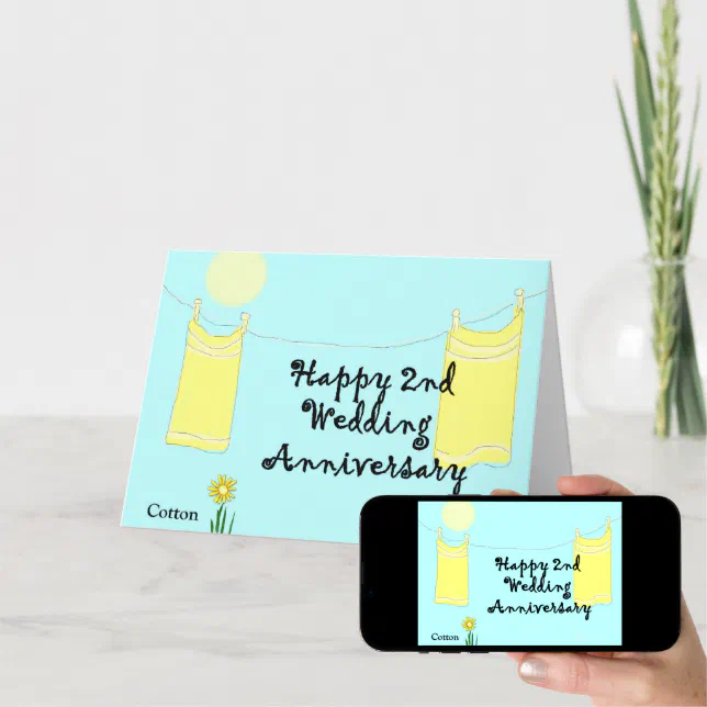 2nd Wedding Anniversary Card | Zazzle
