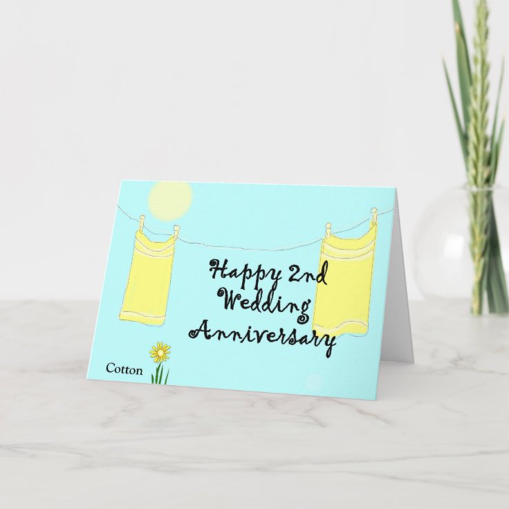 2nd Wedding Anniversary Card | Zazzle