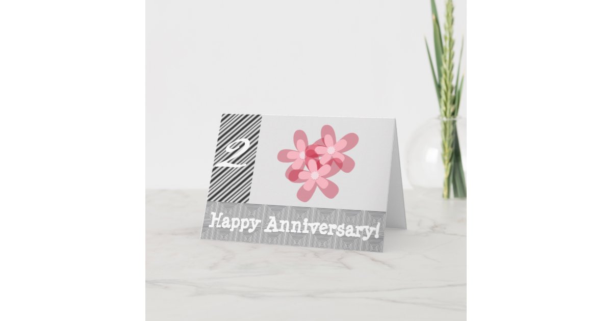 2nd wedding anniversary card | Zazzle