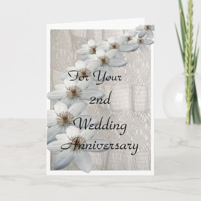 2nd Wedding Anniversary Card Template | Zazzle.com