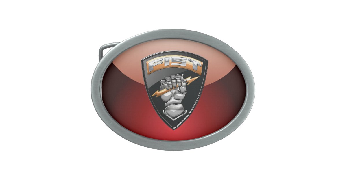 [300] Forward Observer (FIST) [Emblem] Oval Belt Buckle | Zazzle