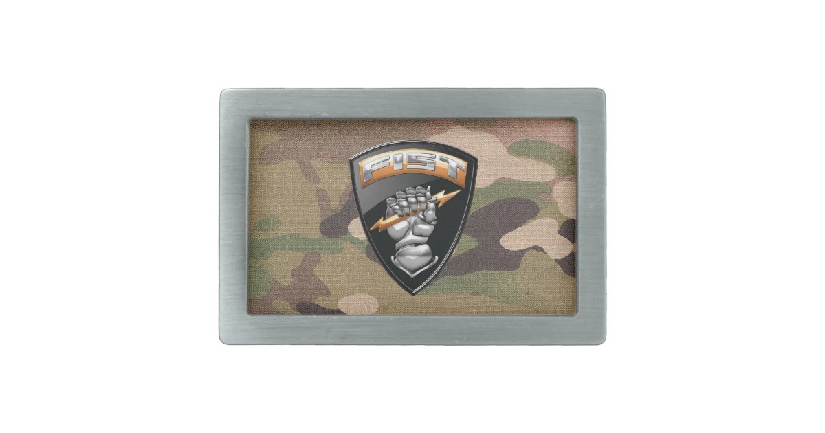 [300] Forward Observer (FIST) [Emblem] Rectangular Belt Buckle | Zazzle