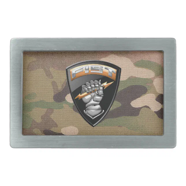 [300] Forward Observer (FIST) [Emblem] Rectangular Belt Buckle | Zazzle