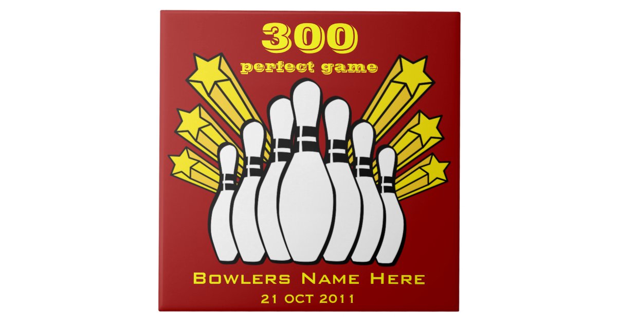 300 Game Bowling Award Decorative Tile | Zazzle