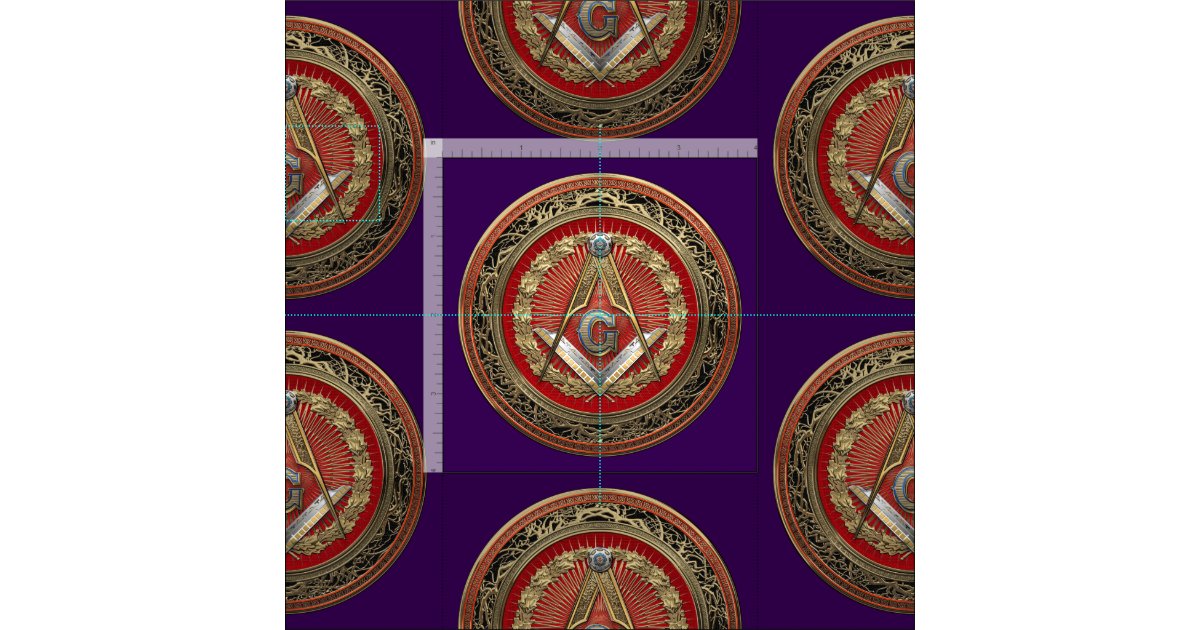[300] Master Mason - Gold Square & Compasses Fabric | Zazzle