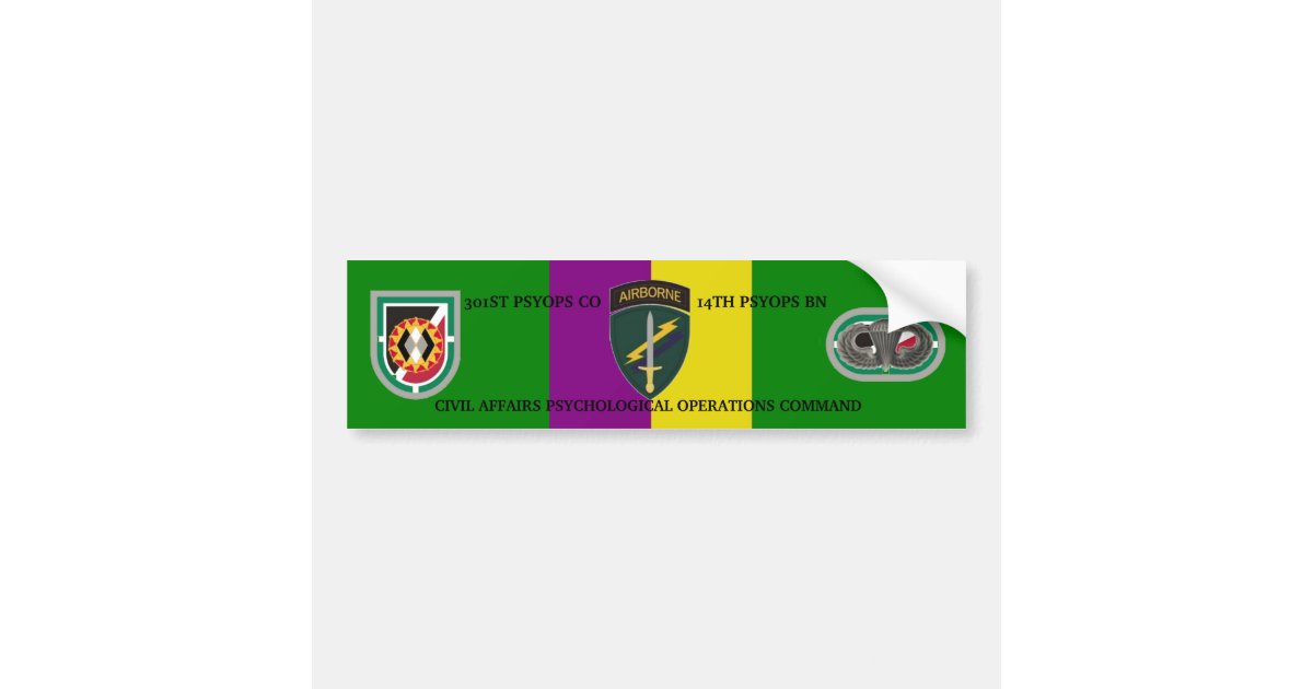 301ST PSYOPS COMPANY Bumper Sticker | Zazzle