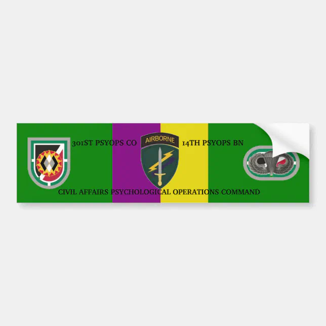 301ST PSYOPS COMPANY Bumper Sticker | Zazzle