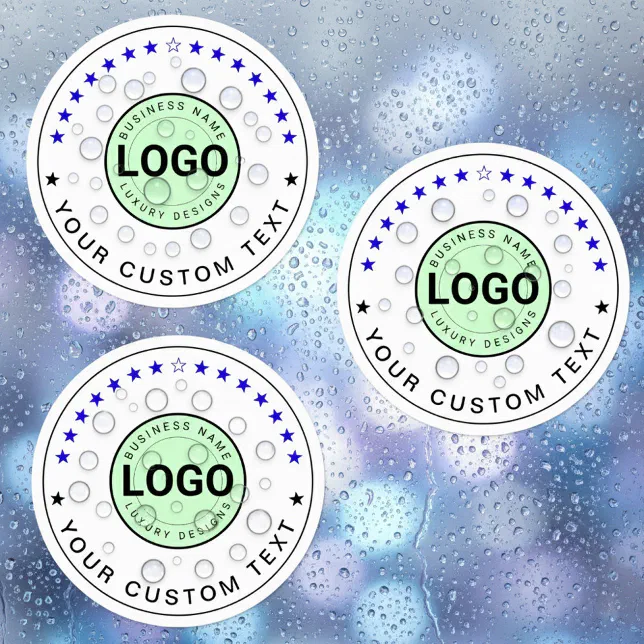 30 Custom Waterproof Stickers (Business Logo Name) | Zazzle