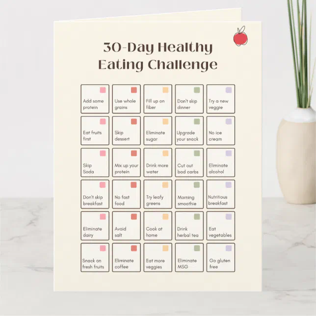 30 Day Healthy Eating | Shopping List Download Card | Zazzle