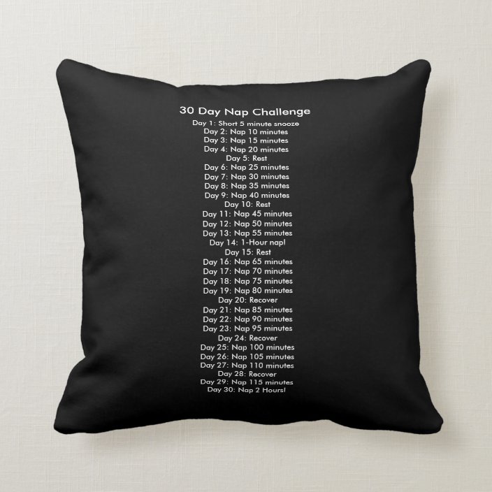 30-Day Nap Challenge Pillow | Zazzle.com