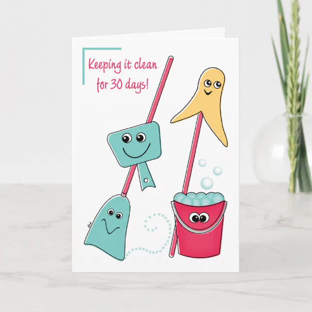 30 Days Recovery Congratulations Clean Time Card | Zazzle