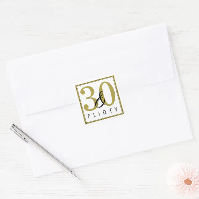 30 & Flirty 30th Birthday Party Square Sticker | Zazzle