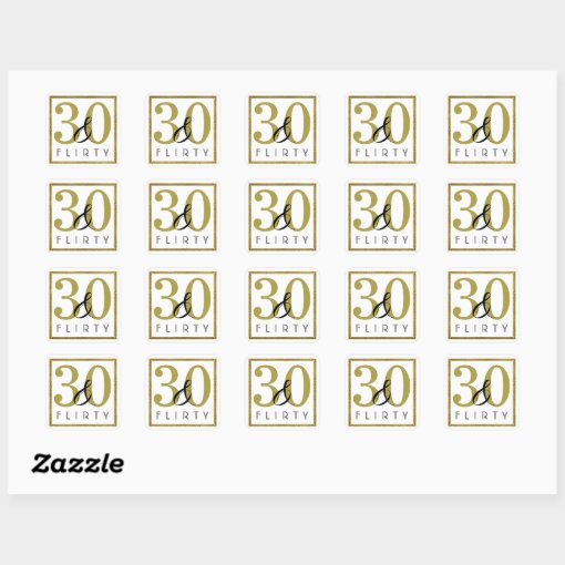 30 & Flirty 30th Birthday Party Square Sticker | Zazzle