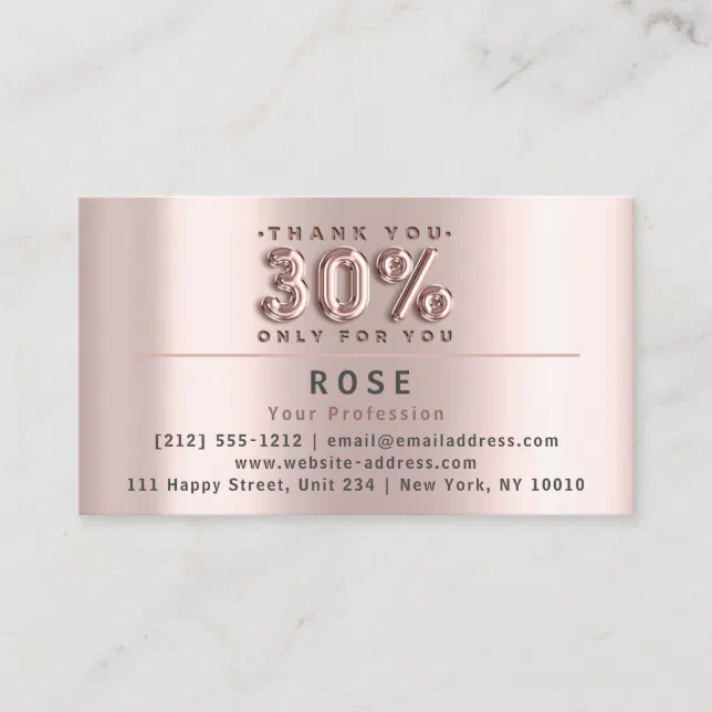 30% Off Discount Logo Thank Rose US American Flag Appointment Card | Zazzle