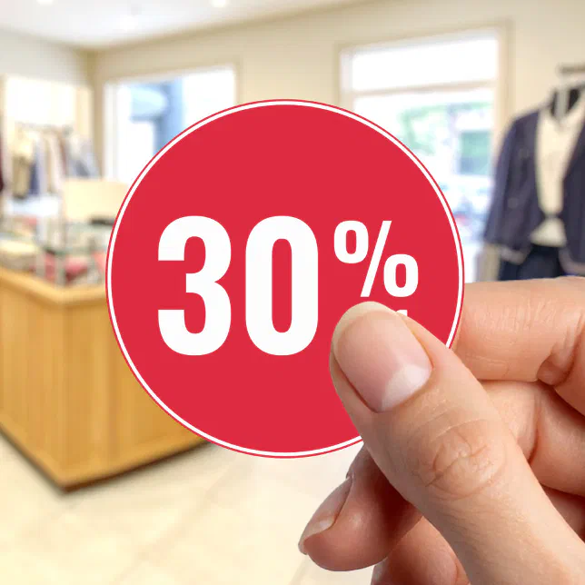 30 Percent off Discount Sale Classic Round Sticker | Zazzle