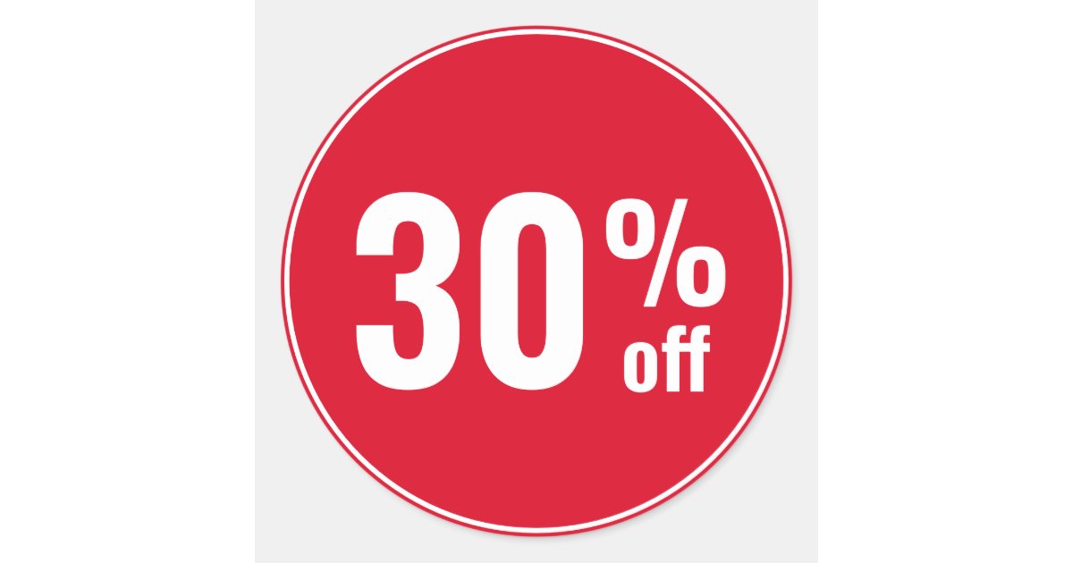 30 Percent off Discount Sale Classic Round Sticker | Zazzle