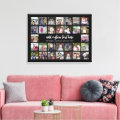 30 Photo Collage Grid - 2 Text boxes - black white Canvas Print | Zazzle