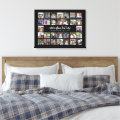 30 Photo Collage Grid - 2 Text boxes - black white Canvas Print | Zazzle